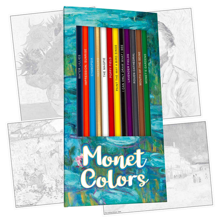 Monet Inspired Colored Pencils & Coloring Pages - 'Monet Colors' – Pop ...