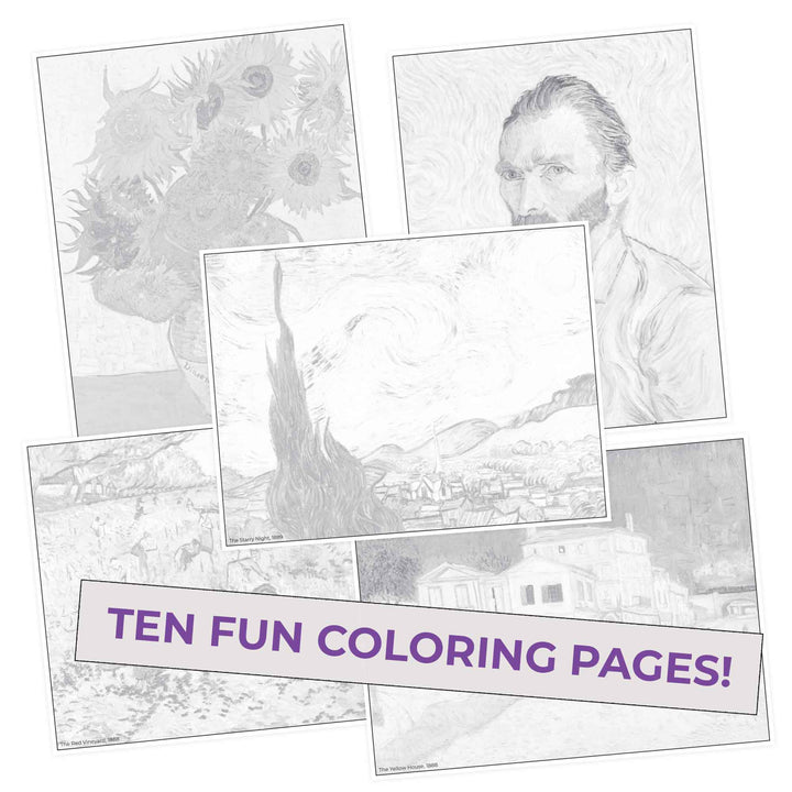Van Gogh Coloring Pages - 'Van Gogh Colors' – Pop Colors