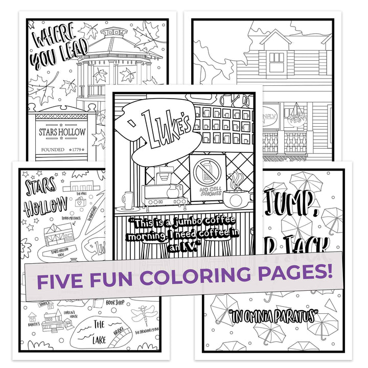 Gilmore Girls Coloring Pages (5 Pack) – Pop Colors
