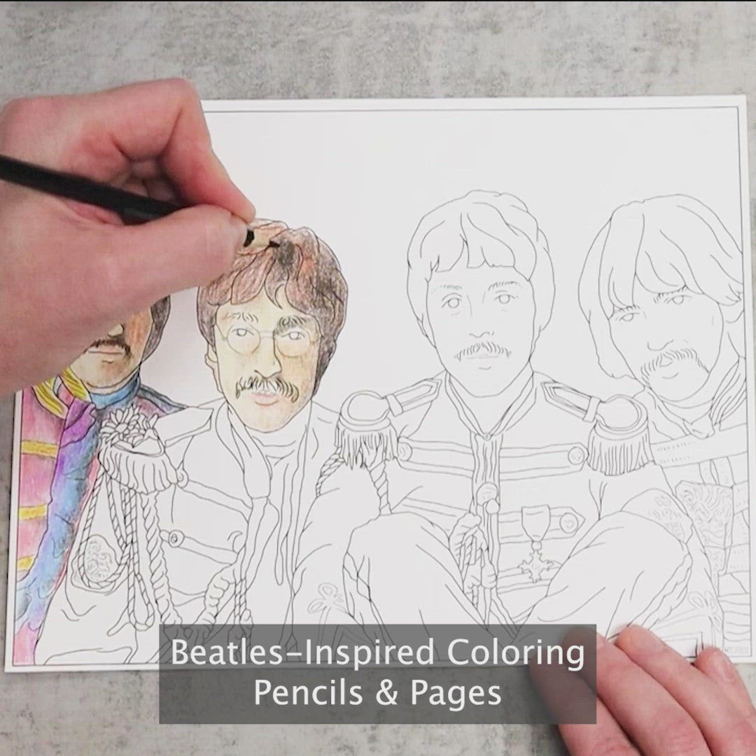 The Beatles Inspired Colored Pencils & Coloring Pages Gift Bundle – Pop ...